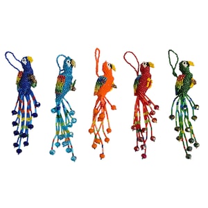 5 Piece BEADED PARROT , Handmade in Mexico , 3.5" , WHOLESALE , Seed ...
