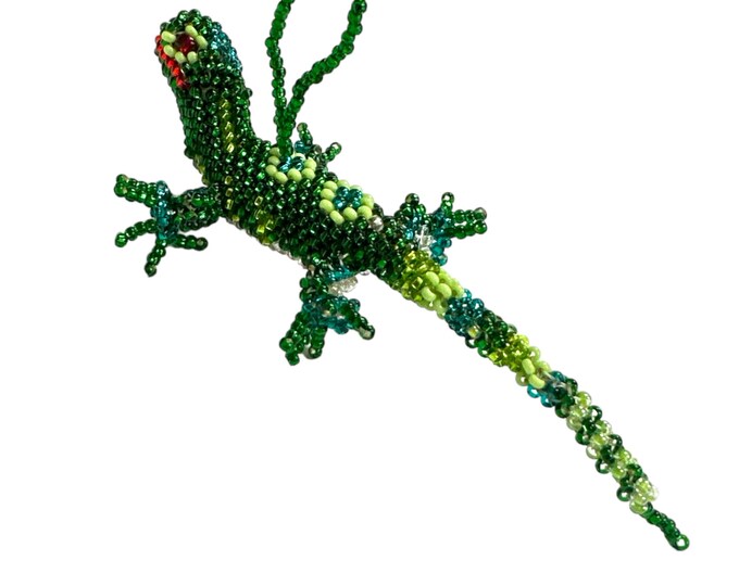 HANDMADE BEADED LIZARD , Hand Made in Mexico , 4.5" , One Piece , Seed ...