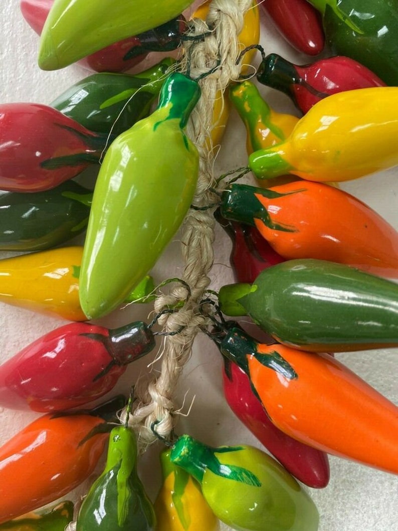 CERAMIC JALAPENO RISTRA , Chili Peppers , Wall Décor , Hanging Art ...