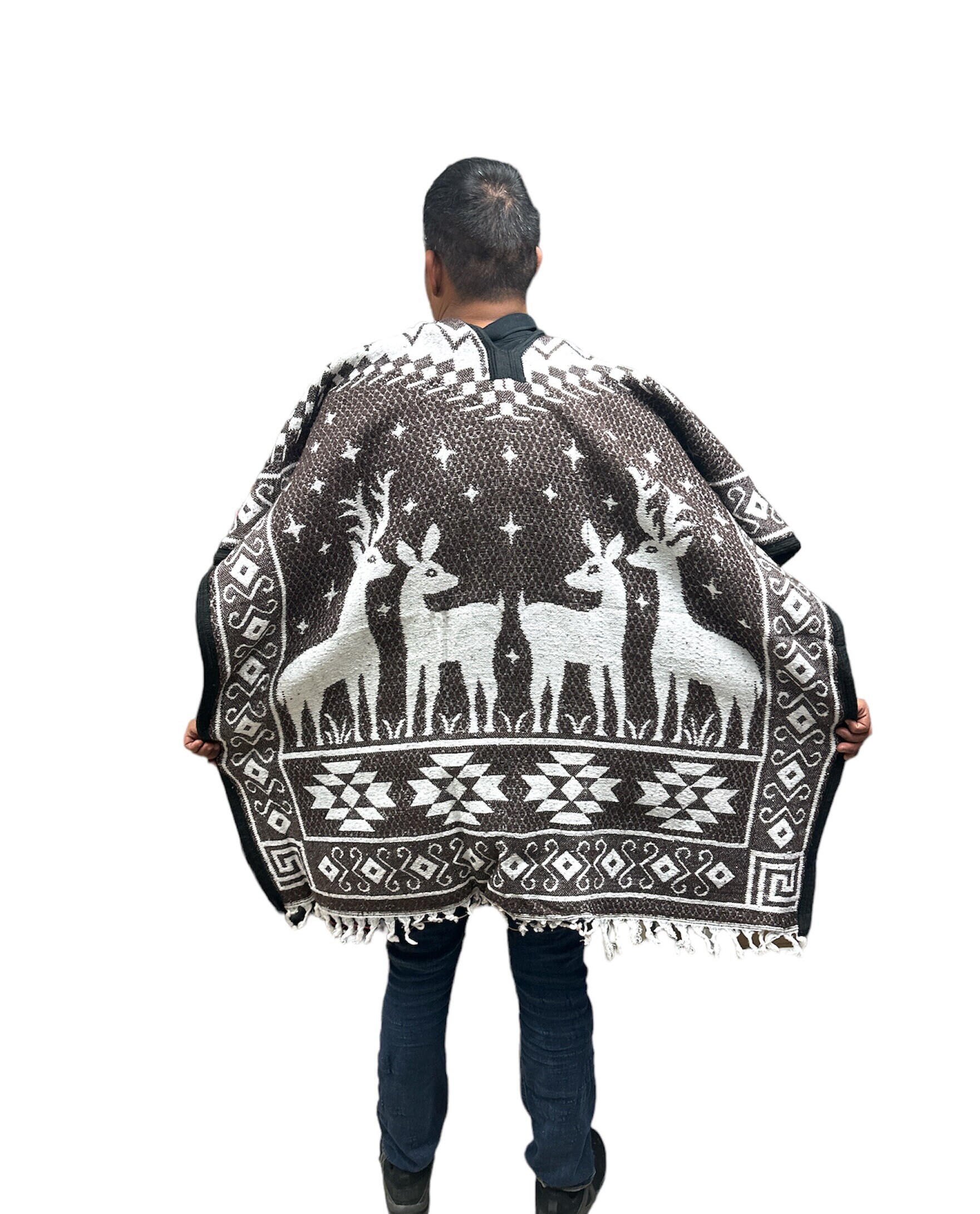MEXICAN PONCHO DEER One Size Winter Poncho Unisex Deer - Etsy