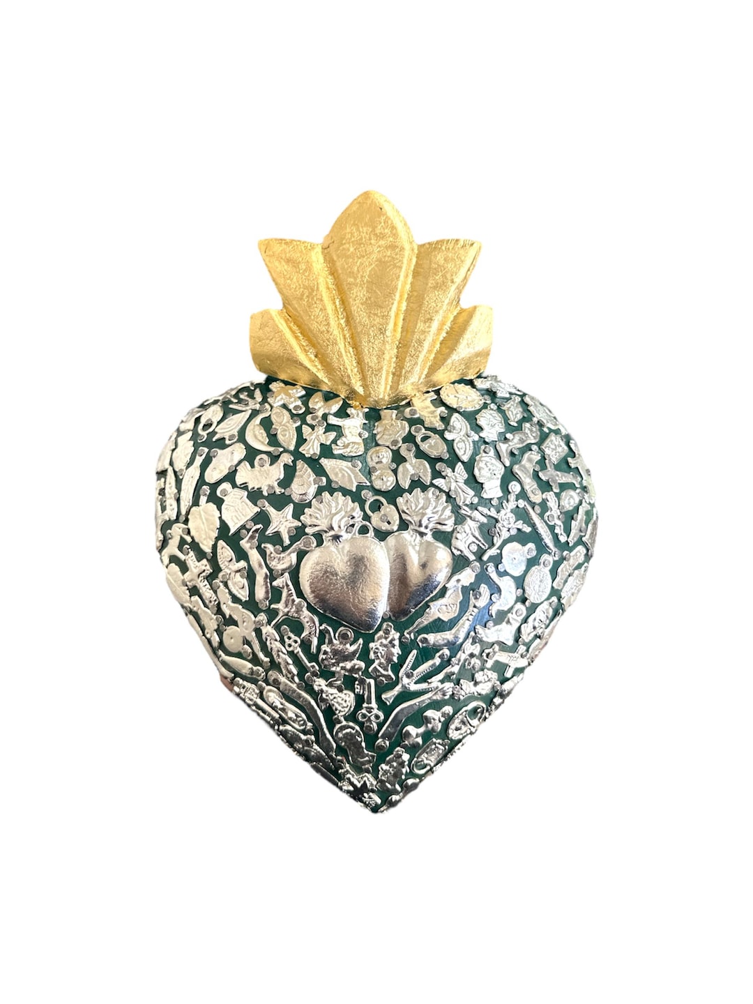 X-large MILAGROS SACRED HEART, Real Wood, Milagros, Mexican Folk Art ...