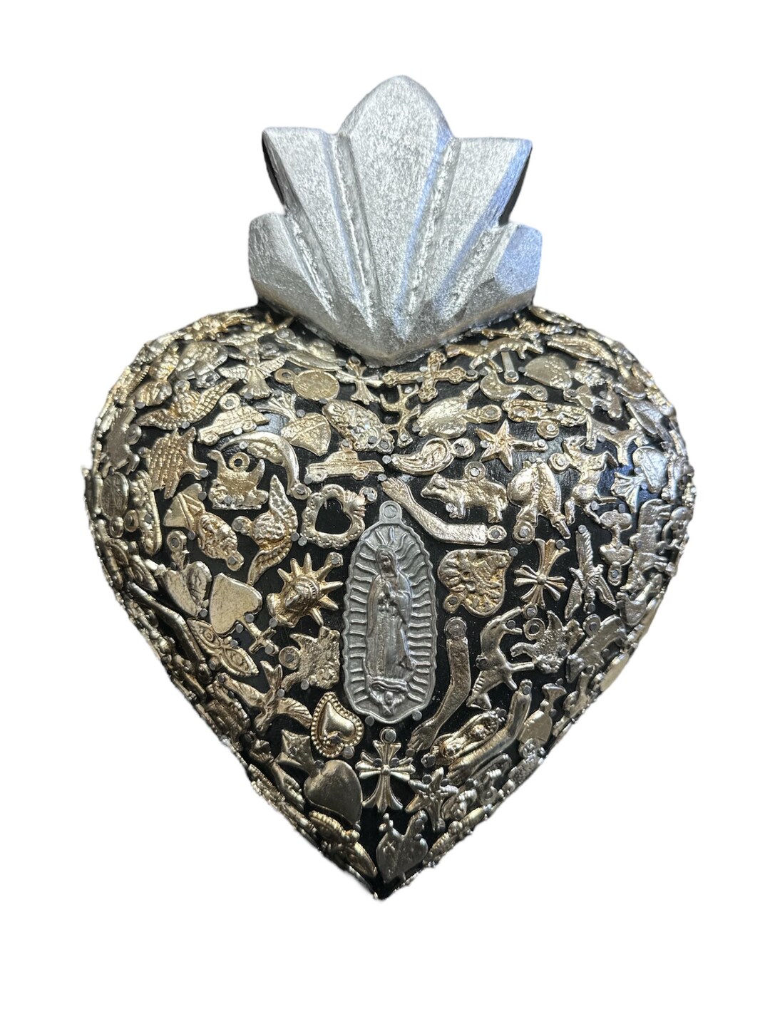 X-large MILAGROS SACRED HEART, Real Wood, Milagros , Mexican Folk Art ...
