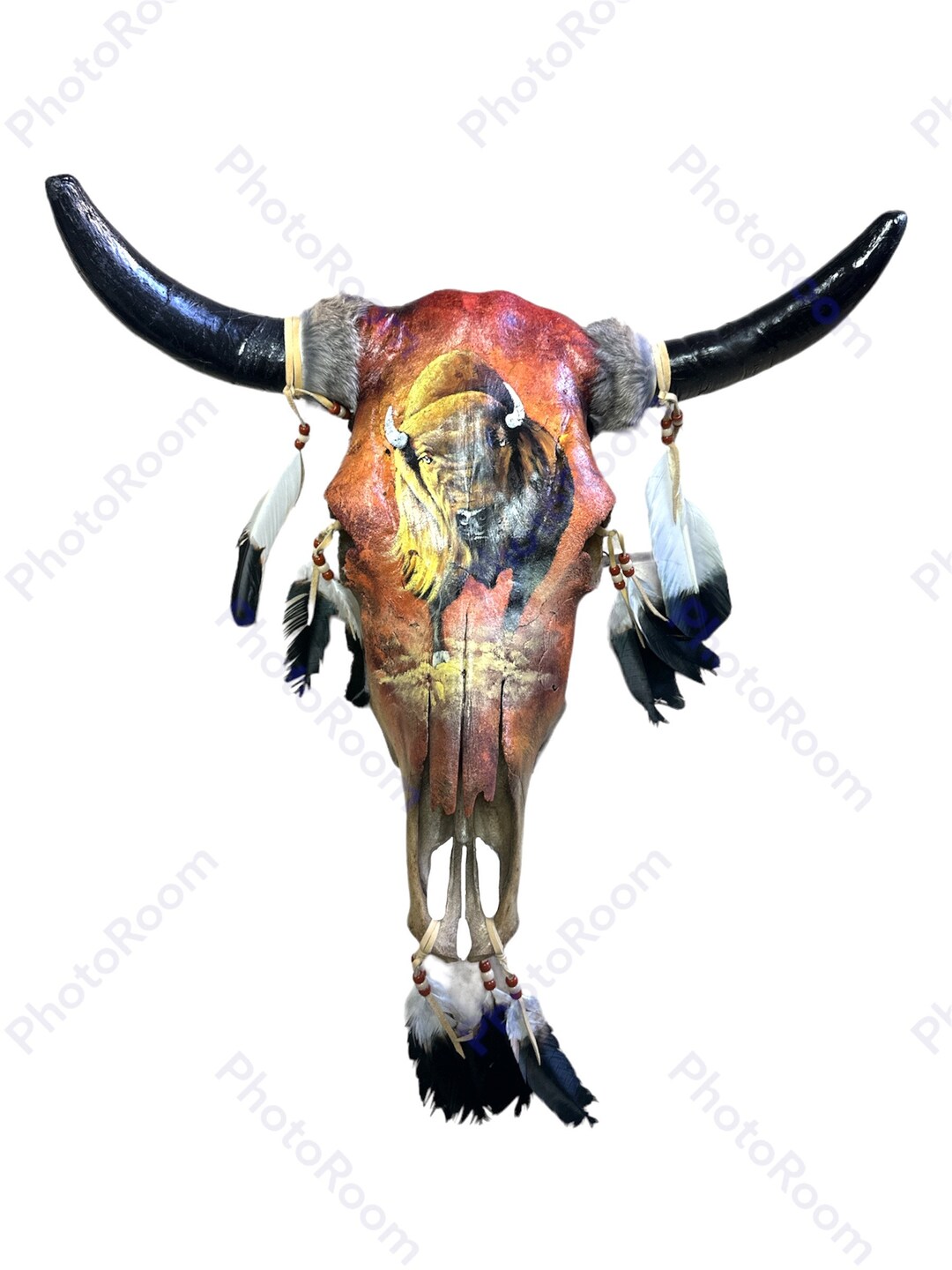 REAL COW SKULL , Hand Painted , Southwest Art , Hand Crafted , Wall ...