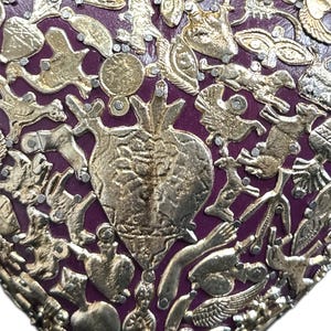 X-large MILAGROS SACRED HEART, Real Wood, Milagros , Mexican Folk Art ...