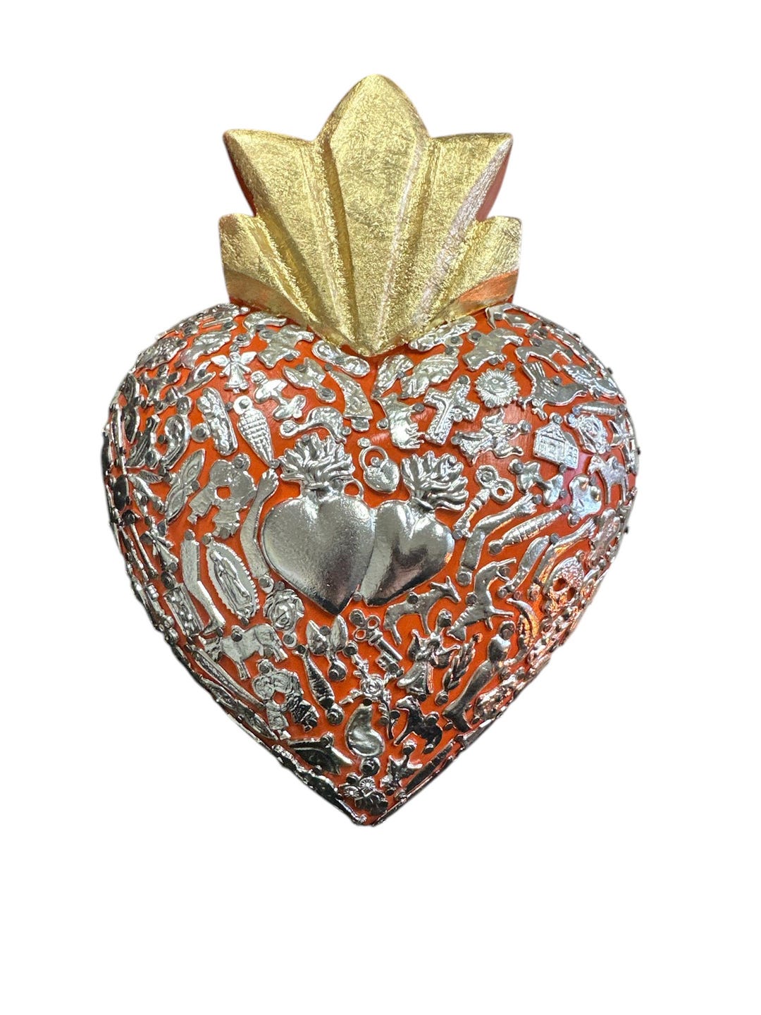 X-large MILAGROS SACRED HEART, Real Wood, Milagros, Mexican Folk Art ...