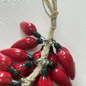 CERAMIC JALAPENO RISTRA , Chili Peppers , Wall Décor , Hanging Art ...