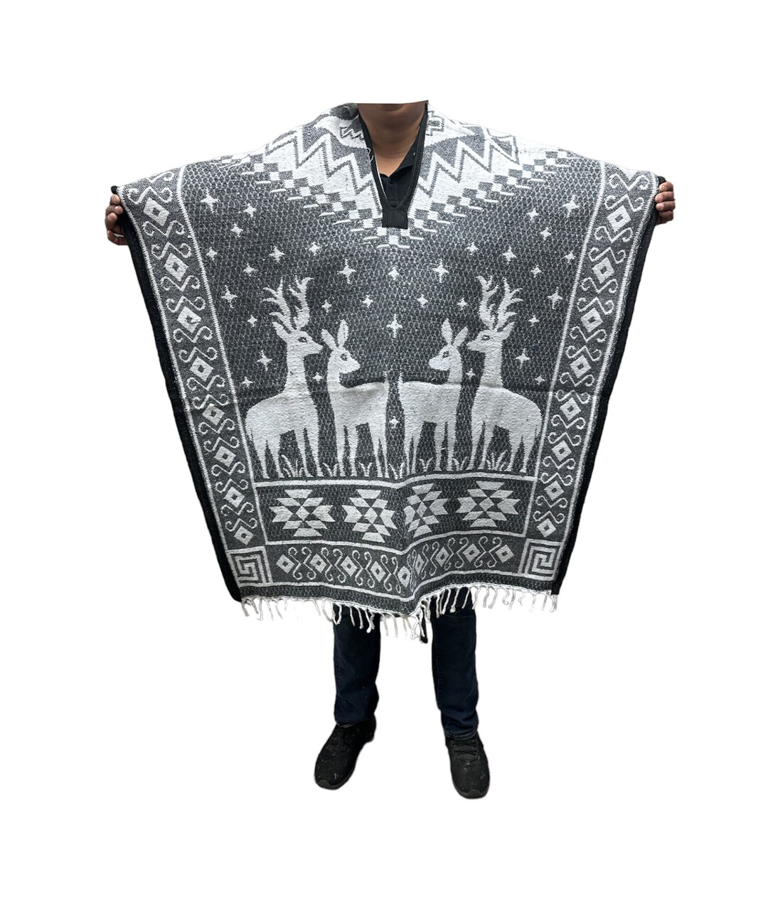 MEXICAN PONCHO DEER , One Size , Winter Poncho , Unisex , Deer , Snow ...