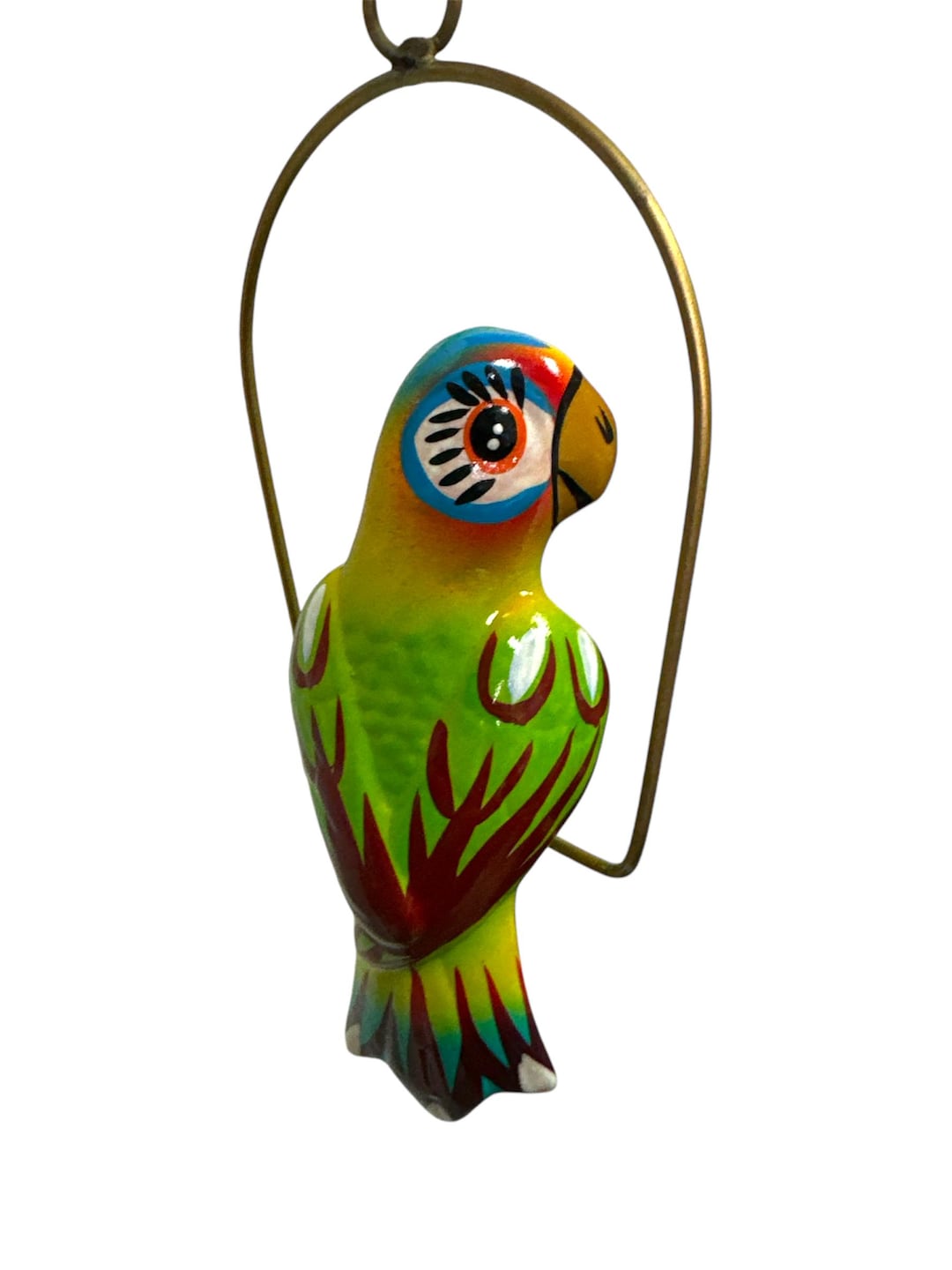 Small CERAMIC HANGING BIRD , Patio Decor , Colorful Birds , Birds Decor ...