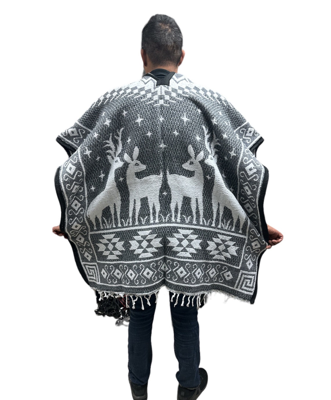 MEXICAN PONCHO DEER , One Size , Winter Poncho , Unisex , Deer , Snow ...