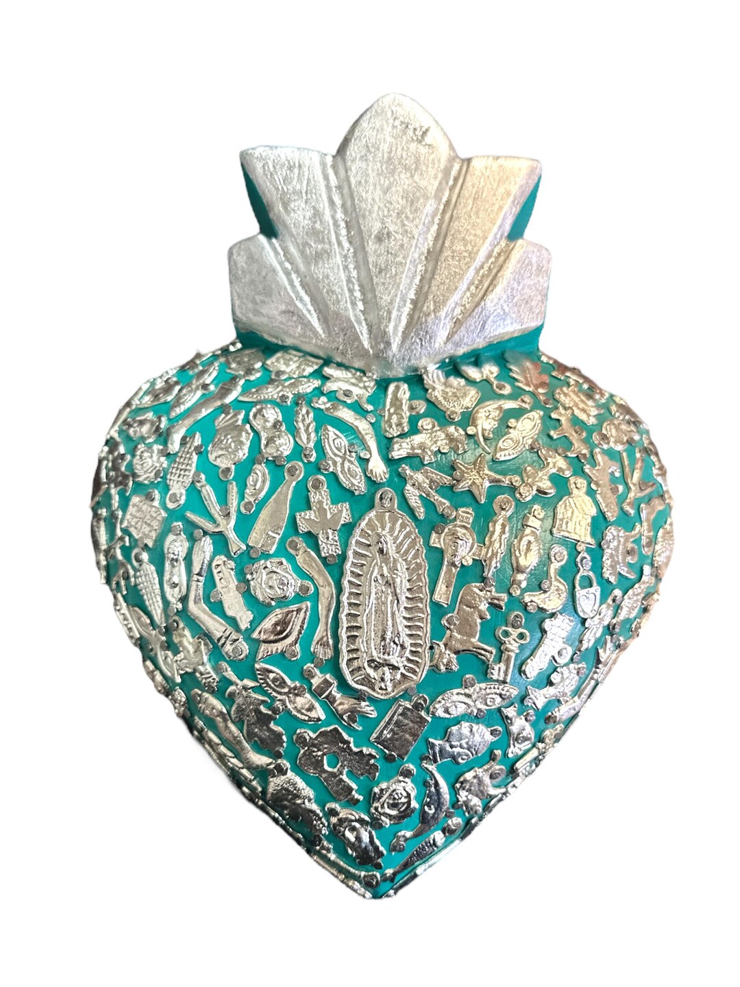 X-large MILAGROS SACRED HEART, Real Wood, Milagros, Mexican Folk Art ...