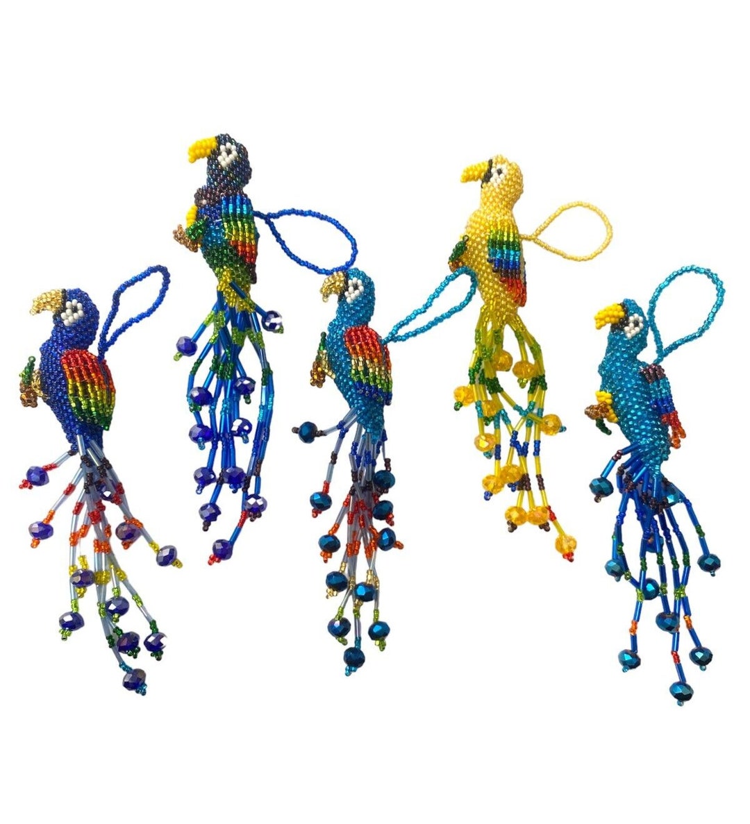 5 Piece BEADED PARROT , Handmade in Mexico , 5" , WHOLESALE , Seed ...