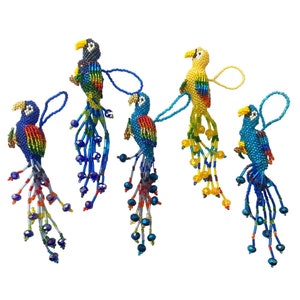 5 Piece BEADED PARROT , Handmade in Mexico , 5" , WHOLESALE , Seed ...