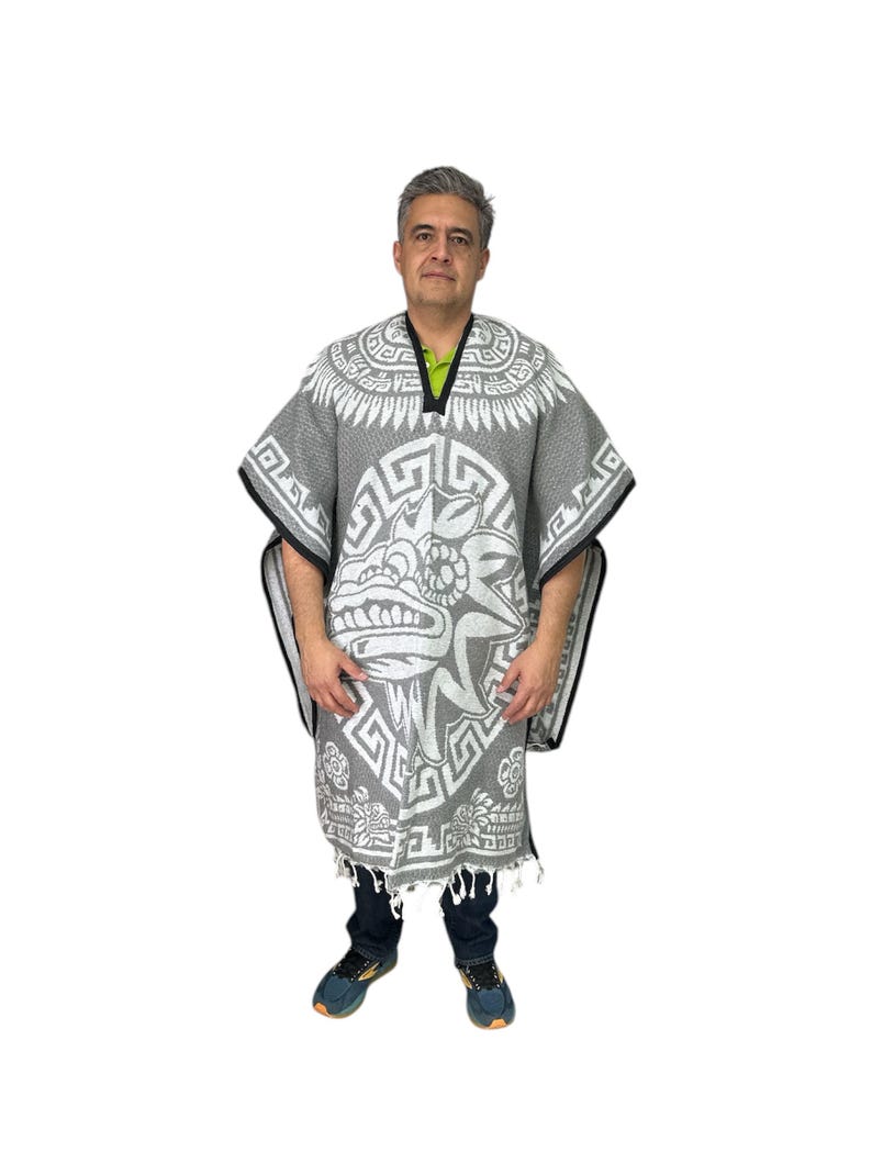3XL MEXICAN QUETZALCOATL PONCHO , One Size , Winter Poncho , Unisex ...