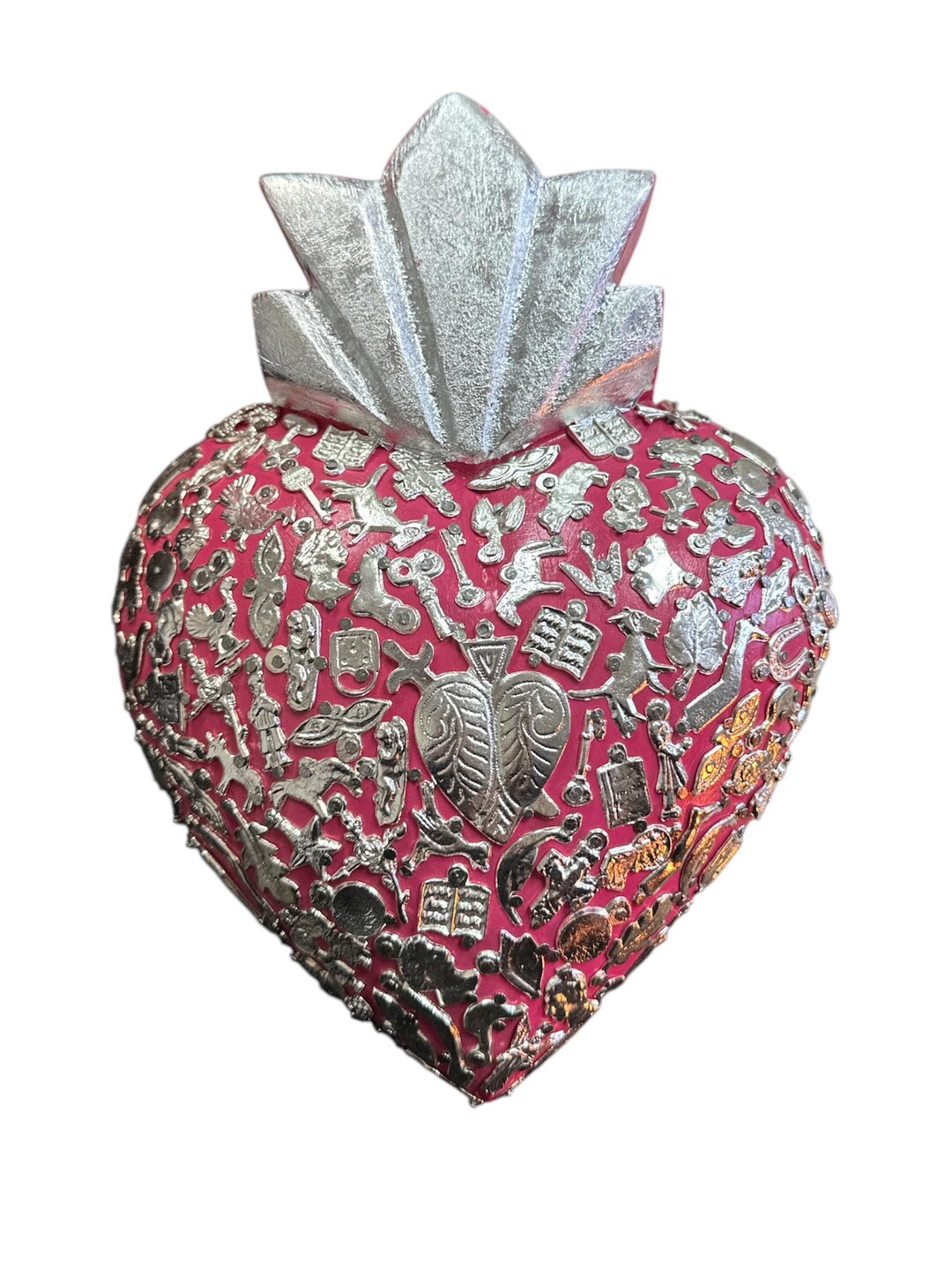 X-large MILAGROS SACRED HEART, Real Wood, Milagros, Mexican Folk Art ...