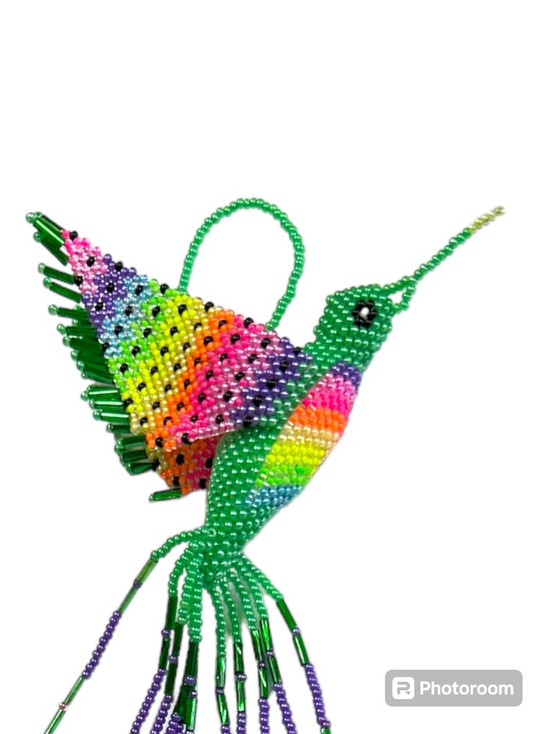 X-LONG BEADED HUMMINGBIRD , Hand Made in Mexico , 13" , One Piece ...