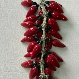 CERAMIC JALAPENO RISTRA , Chili Peppers , Wall Décor , Hanging Art ...