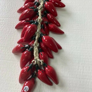 CERAMIC JALAPENO RISTRA , Chili Peppers , Wall Décor , Hanging Art ...