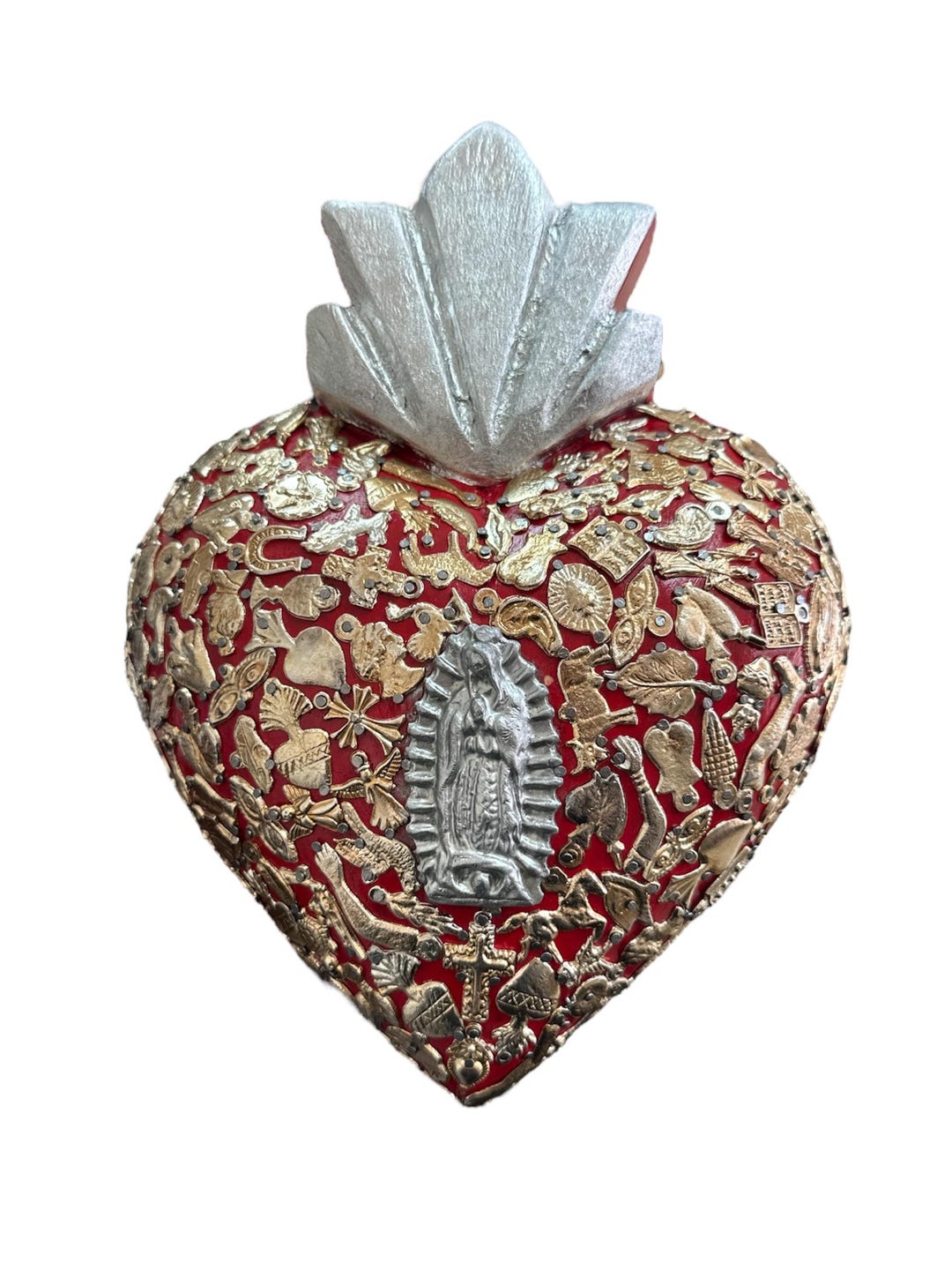 X-large MILAGROS SACRED HEART, Real Wood, Milagros, Mexican Folk Art ...