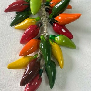 CERAMIC JALAPENO RISTRA , Chili Peppers , Wall Décor , Hanging Art ...