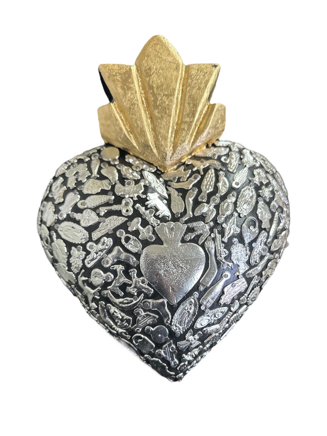 X-large MILAGROS SACRED HEART, Real Wood, Milagros, Mexican Folk Art ...