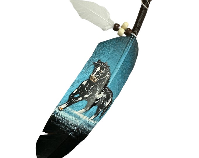 Moon Light.:. One Medium Painted Feather With Silver Moon Design ...