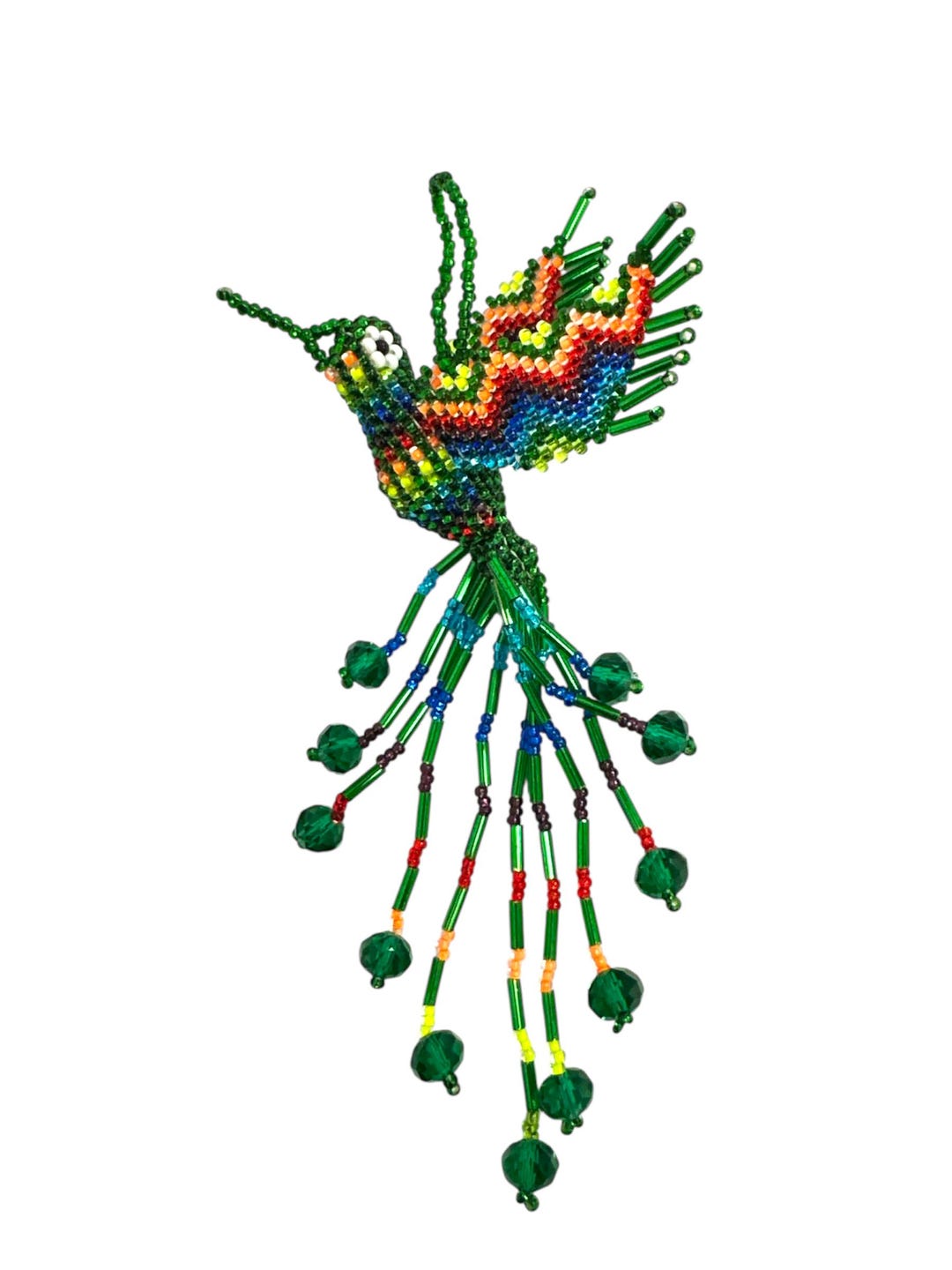 BEADED HUMMINGBIRD , Hand Made in Mexico , 5" , One Piece , Seed Beads ...