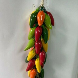 CERAMIC JALAPENO RISTRA , Chili Peppers , Wall Décor , Hanging Art ...