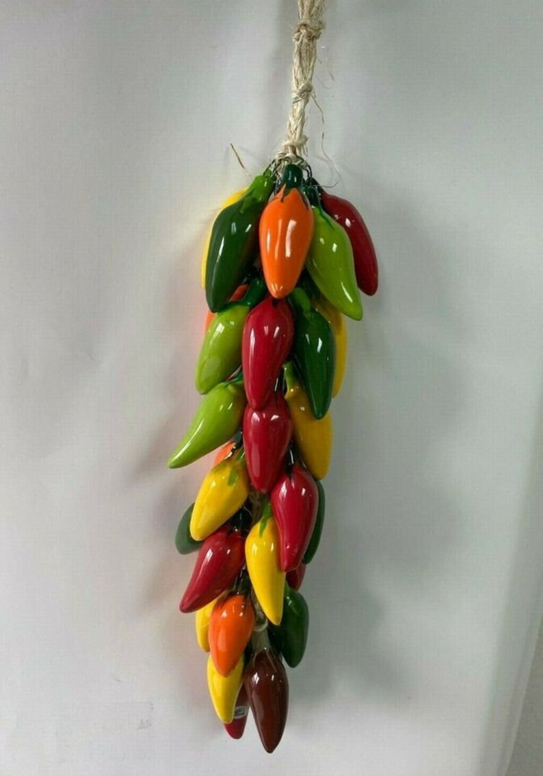 CERAMIC JALAPENO RISTRA , Chili Peppers , Wall Décor , Hanging Art ...
