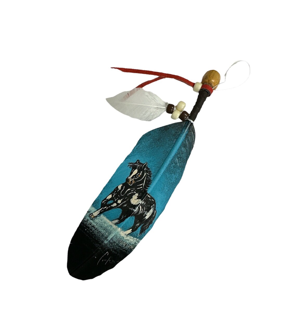 HAND PAINTED FEATHER Southwest Art Arts & Crafts Horse - Etsy