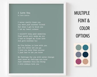 Custom Poem Print | Etsy