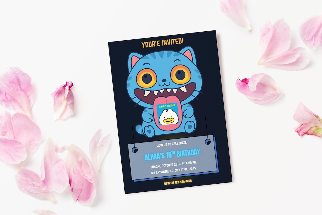 Editable Derpy the Tiger Inspired Birthday Invitation Template, Kids ...