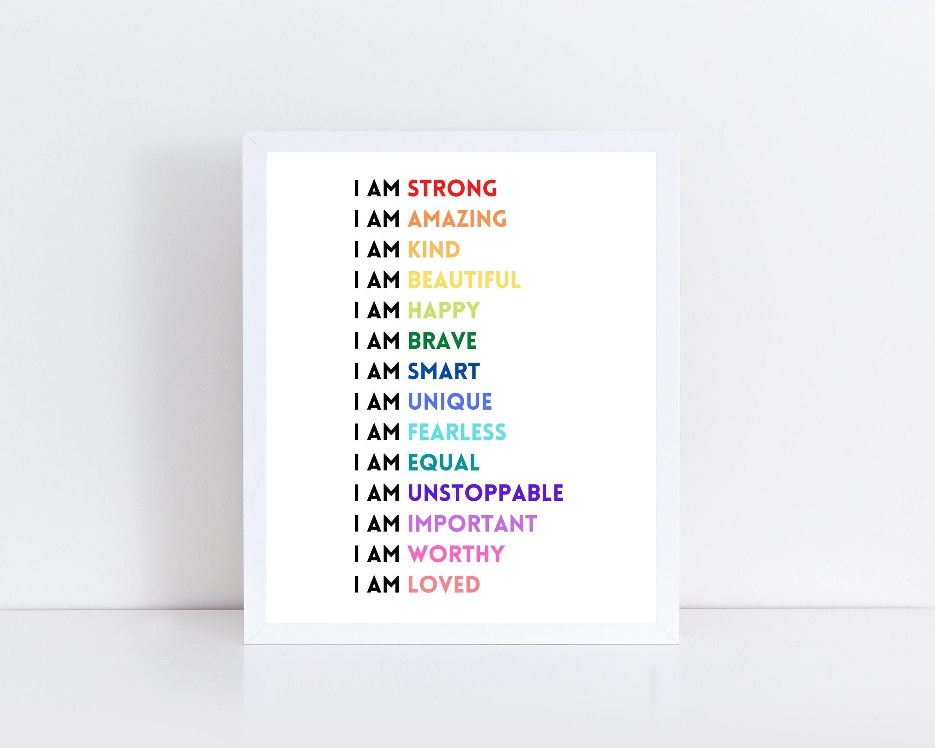 Prints Personalized Name Affirmation Print Kids Daily Positive ...