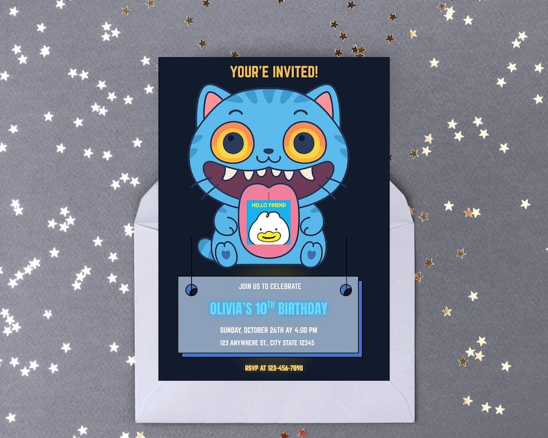 Editable Derpy the Tiger Inspired Birthday Invitation Template, Kids ...