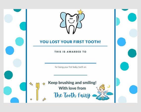 Lost Tooth Certificate