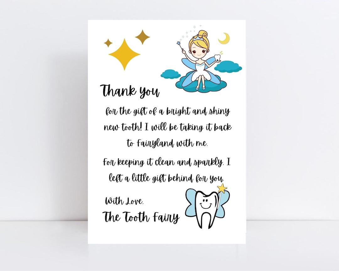 Tooth Fairy Thank You Letter Tooth Fairy Letter Tooth Fairy Printable 