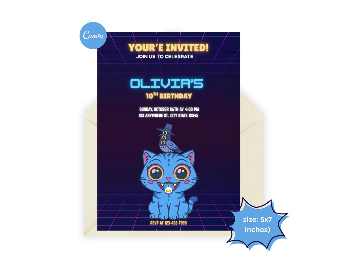 Editable Derpy the Tiger Inspired Birthday Invitation Template, Kids ...