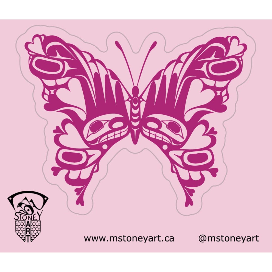 Pink Butterfly Sticker - Etsy