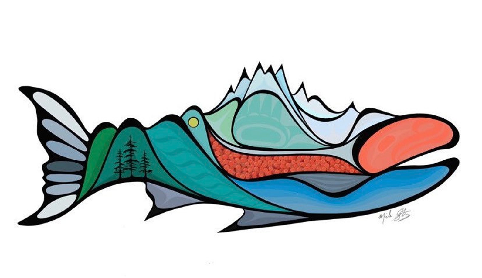 Salmon People Art Card - Etsy Canada