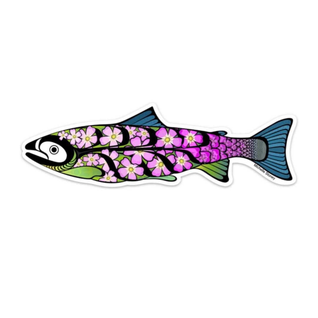 Wild Salmon Sticker - Etsy