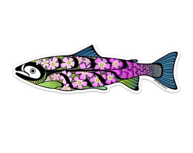 Wild Salmon Sticker - Etsy