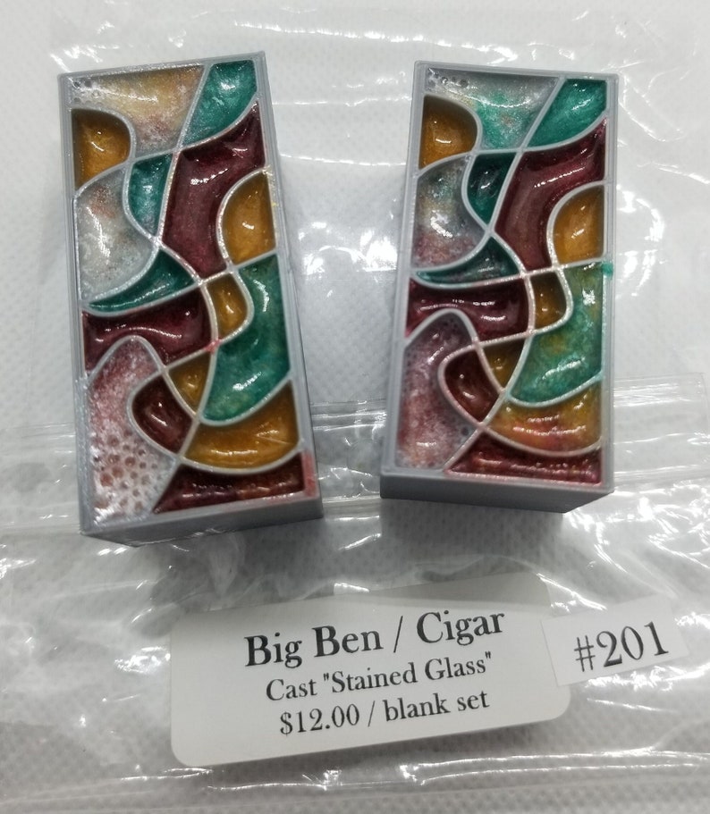 3D Printed - Big Ben / Cigar Pen Blanks - Resin Filled - "stained Glass ...