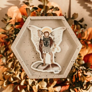 Saint Michael Sticker // Saint Sticker // Saint Decal // | Etsy