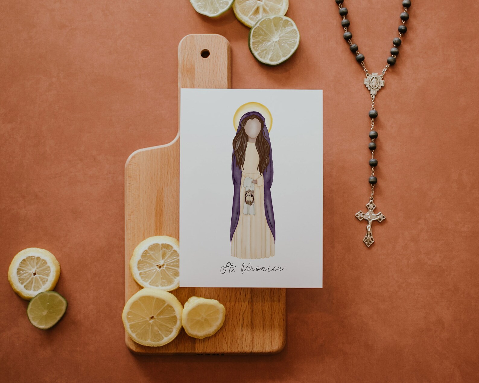 Saint Veronica Saint Card Saint Print Catholic Gift - Etsy