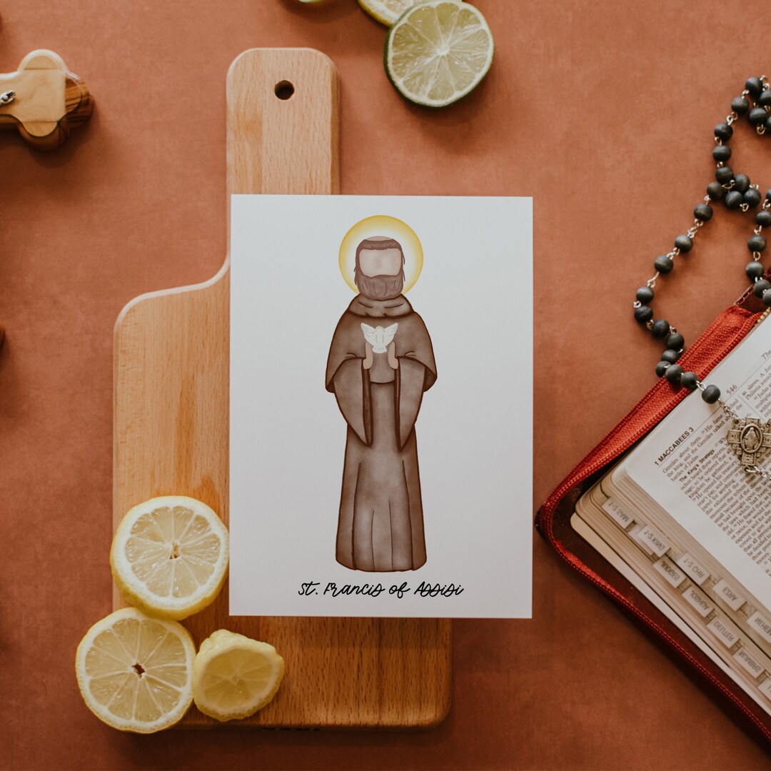 Saint Francis of Assisi | Saint Print | Saint Card | Catholic Gift - Etsy