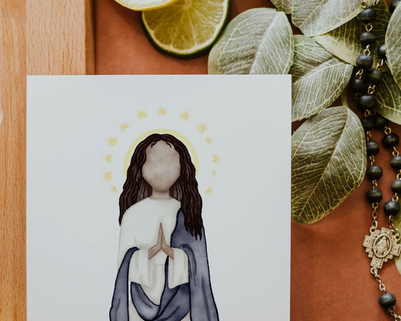 Immaculate Conception Saint Card Saint Print Catholic | Etsy