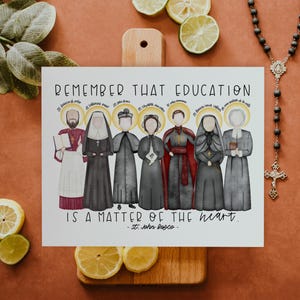 Teacher Saints | Saint Card | Saint Print | Catholic Gift | Gift for ...