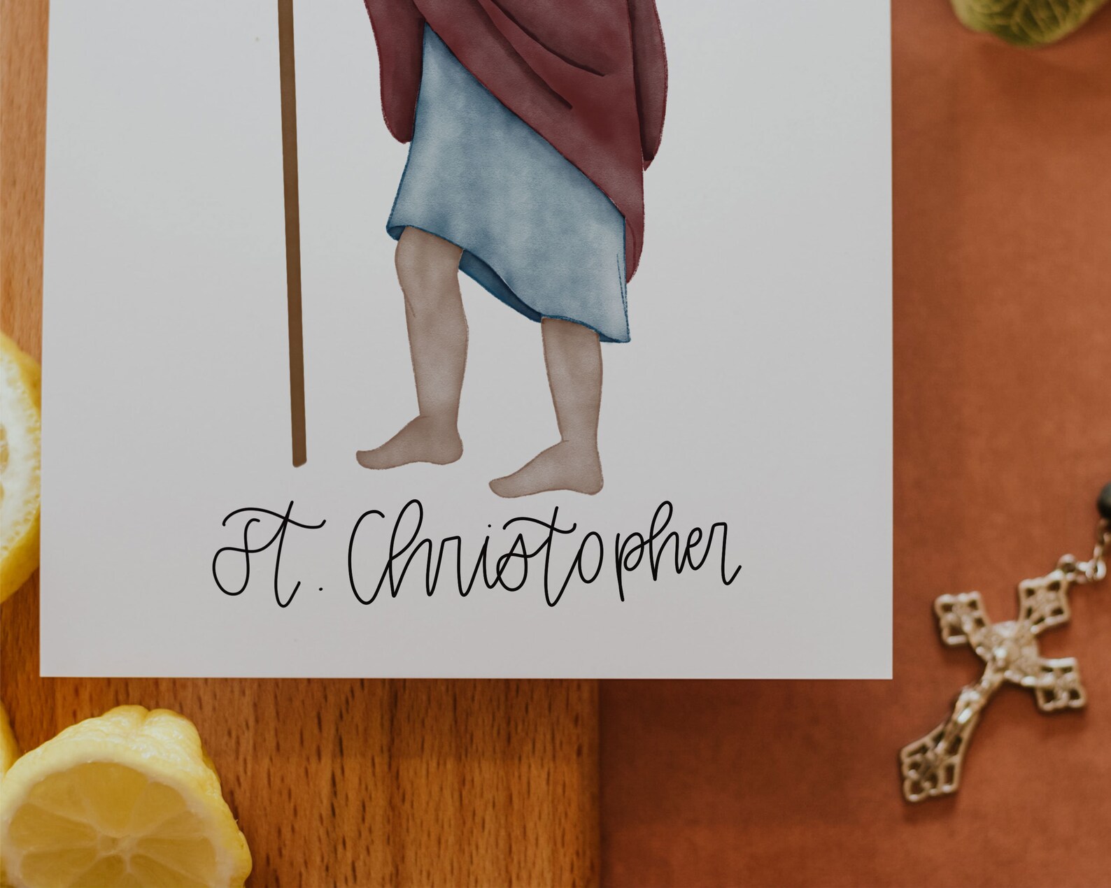 Saint Christopher Saint Print Saint Card Catholic Gift - Etsy