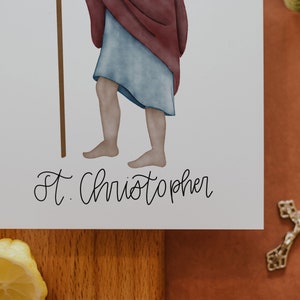 Saint Christopher Saint Print Saint Card Catholic Gift - Etsy