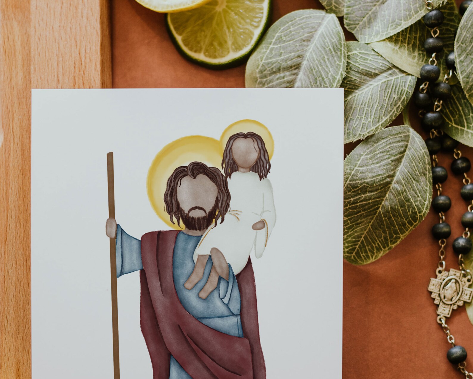 Saint Christopher Saint Print Saint Card Catholic Gift - Etsy