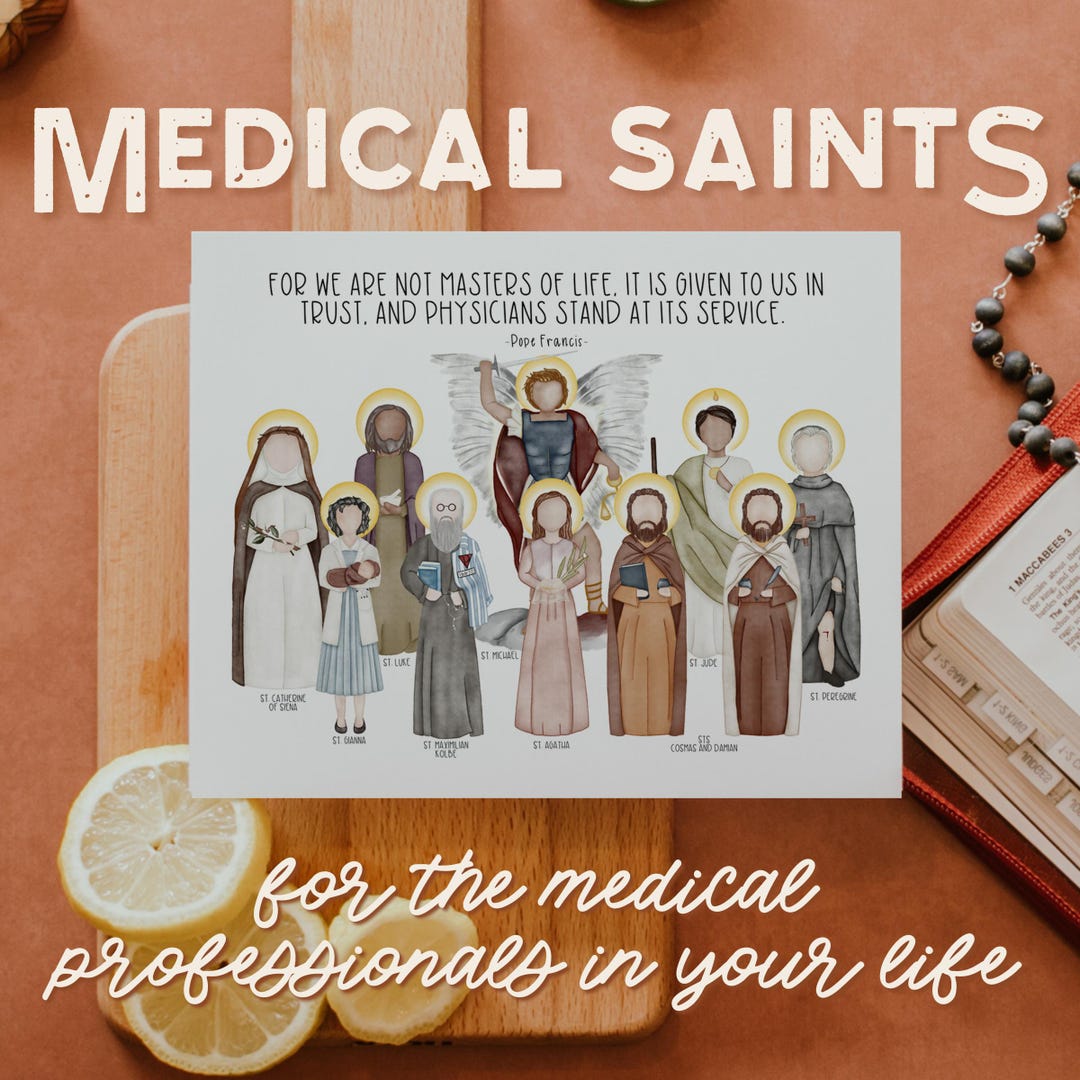 Medical Saints | Saint Card | Saint Print | Catholic Gift | Doctor ...
